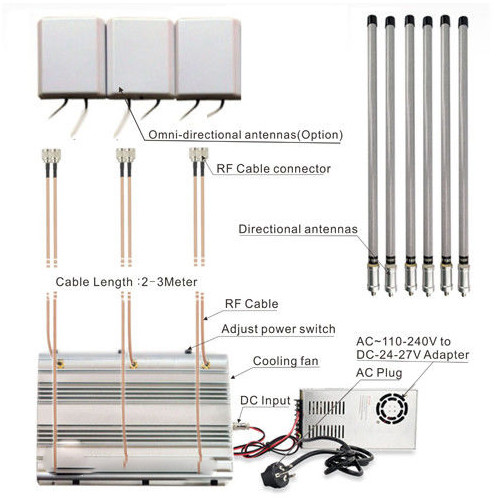 Quality 24 Hours Working Prison Cell Phone Jammer with 6 Antennas and 90W Power for Secure Facilities for sale