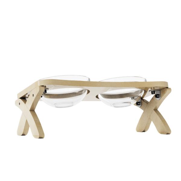 Quality Raised Cat Dog Feeding Bowl with Stable Bamboo Wood Stand for sale
