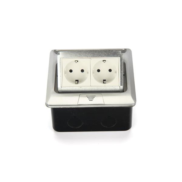 Quality Double Positions Germany Standard Socket Pop Up Floor Outlet 132*132*65mm for sale