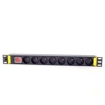 Quality Customized 8 Way PDU Rack Mount Socket With High Flame Retardancy Material for sale