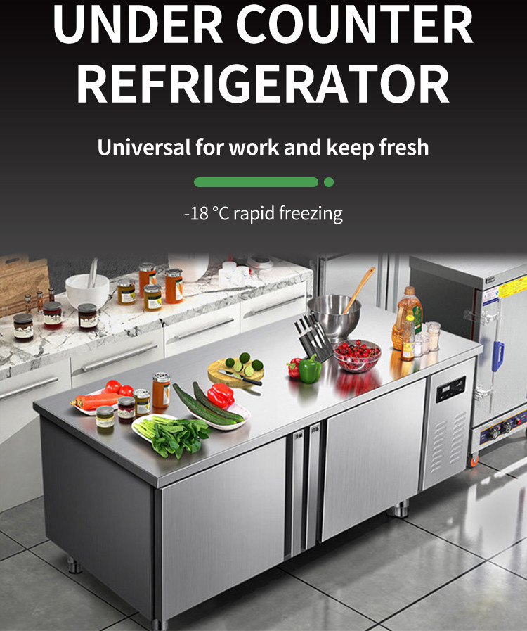 Quality Stainless Steel Undercounter Refrigerator Prep Table with Customizable Plug for sale