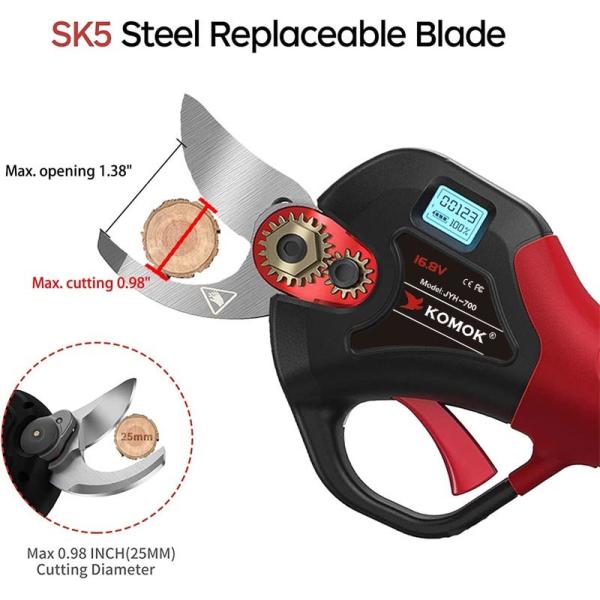 Quality LED Display Garden Cordless Pruning Shears 16.8V With 2 Rechargeable Batteries for sale