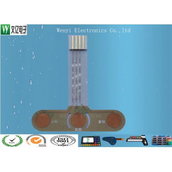 Quality 3 Key FPC Capacitive Touch Circuit , Waterproof Flexible Membrane Switch Professional for sale