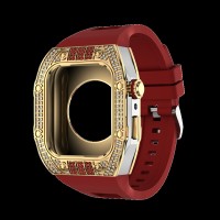 Quality Red Rubber Strap Carbon Fiber Watch Case 38mm High End Apple Watch Case for sale