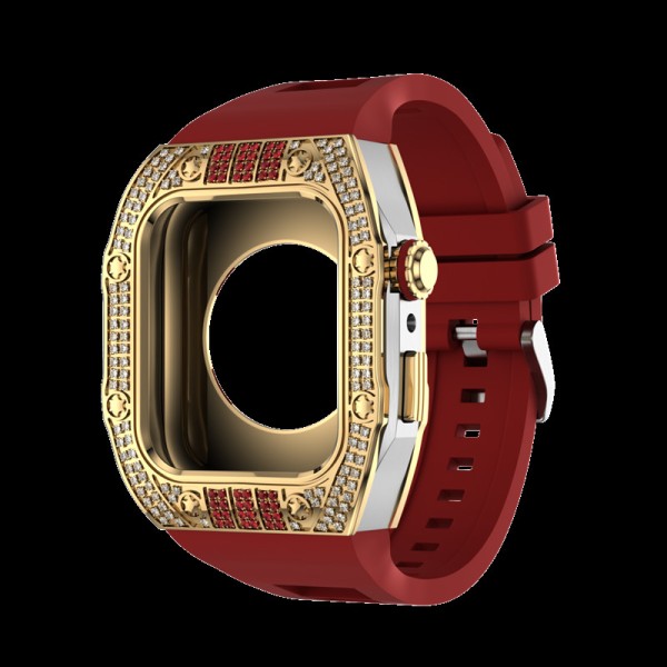 Quality Red Rubber Strap Carbon Fiber Watch Case 38mm High End Apple Watch Case for sale