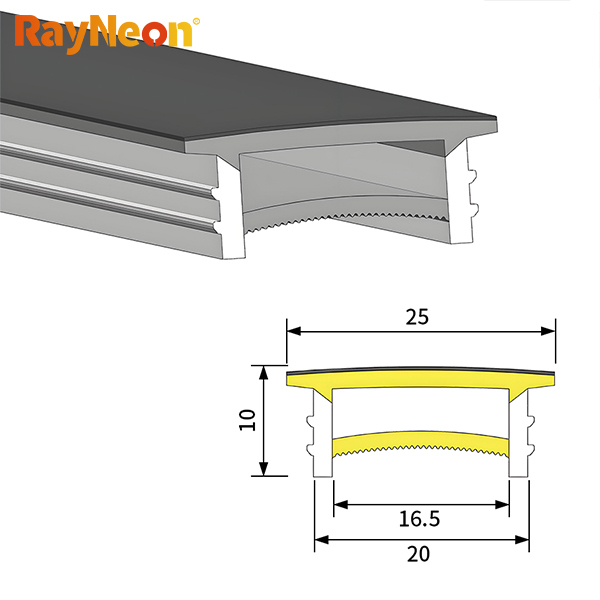 Quality 20*10mm Silicone LED Strip Cover Flexible With Neon Border for sale
