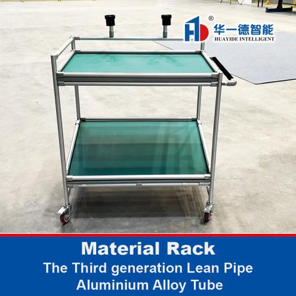 Quality Material Rack System Made From The Third Generation Lean Pipe Aluminum Alloy Tube  Assemble Cart  Hand Trolley for sale
