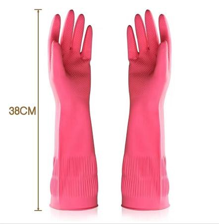Quality 100G/Pair 38CM Extra Long Cleaning Gloves Flocked Lining Extra Long Dish Gloves for sale