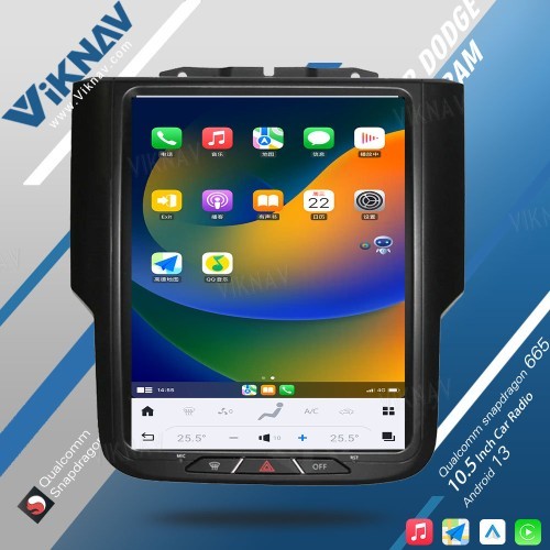 Quality VIKNAV 10.5 Inch Touch Screen 8 Core Android Car Radio For Dodge Ram 1500 2013 for sale