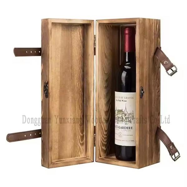 Quality Recyclable Wine Bottle Box Environmental Protection Wooden Gift Wine Carrier Box for sale