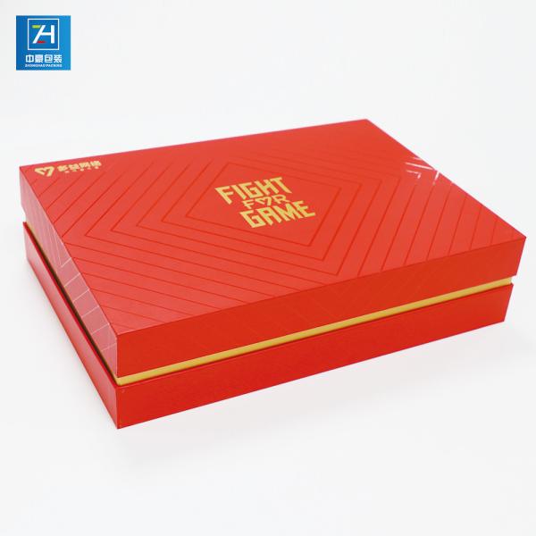 Quality 4C Offset Printing 900gsm Red Two Pieces Clothing Packaging Box for sale
