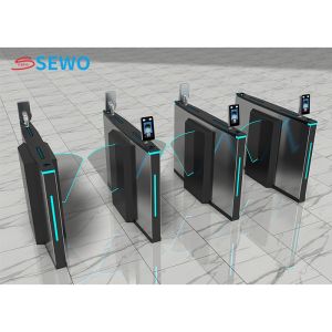 Quality Pedestrian Access Control Turnstile Gate , Fully Automatic Flap Gate Barrier for sale