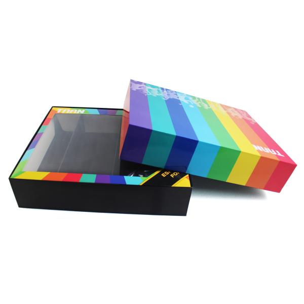 Quality Holiday Rectangle Gift Packaging Cardboard Window Box With Custom Divider for sale