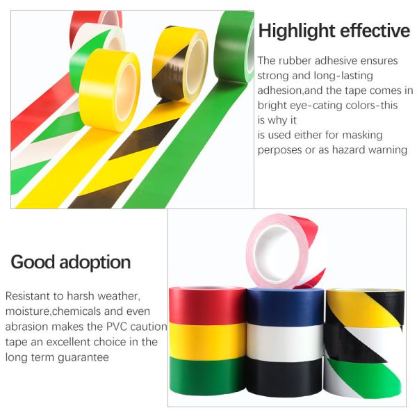 Quality Floor PVC Warning Tape For Safety Marking High Visibility Yellow Caution Floor for sale