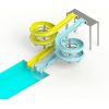 china Park Resort Two Circle Custom Water Slide Spiral Curve Style For Fun
