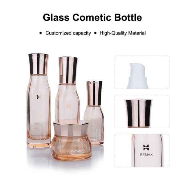Quality 100ml 120ml Pink Transparent Lotion Bottle Skincare In Glass Packaging for sale