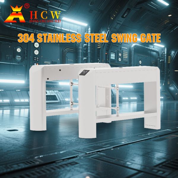 Quality HCW IP44 Swing Barrier Turnstile 40W Stainless Steel 304 Pedestrian Turnstile Gate for sale