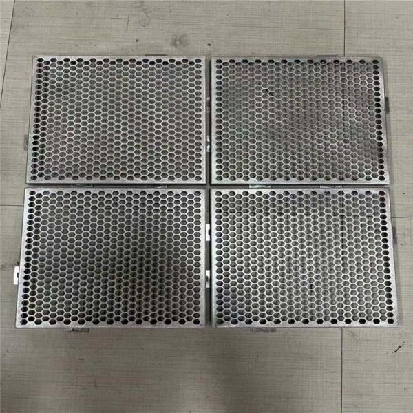 Quality 600X600mm Hexagonal Perforated Metal Facade Aluminum Panel For Cladding Building for sale