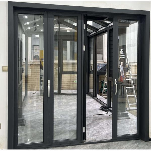 Quality High Efficiency Aluminum Folding Door with 2.0mm Profile Thickness and 10-year Warranty for sale