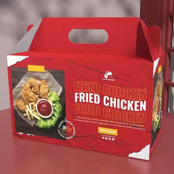 Quality Custom Kraft Paper Fried Chicken Boxes - Eco-Friendly Takeaway Packaging with for sale