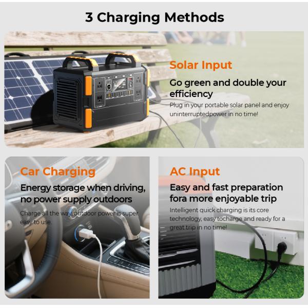 Quality Multi-Function Solar Energy Storage 1200W Portable Power Station 110V 220V Lithium Battery Emergency Power Supply for sale