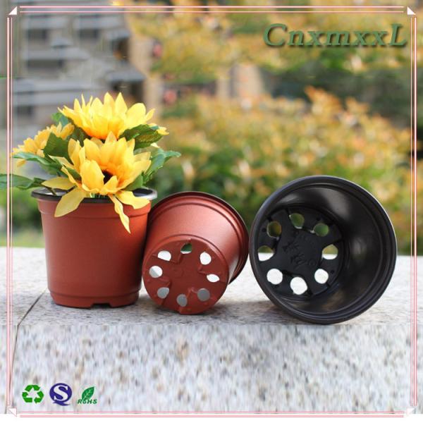 Quality Lightweight 1 Gallon Plastic Flower Pots 18.5cm For Leek Seedling for sale