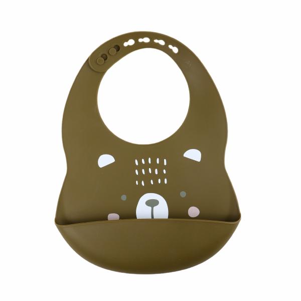 Quality Printing Animal Pattern Silicone Baby Bib Waterproof Antibacterial for sale