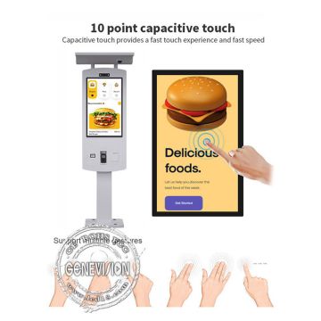 Quality Apple VAS Google Smart Tap 2000 Nits 32" Self Service Kiosk With POS Terminal for sale