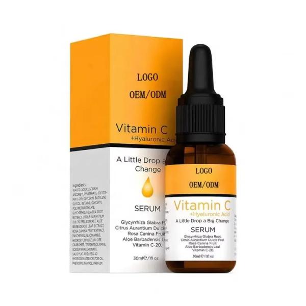 Quality OEM Vitamin C Serum Hyaluronic Acid Liquid Formula Natural Skin Lightening Nourishing Brightening for Face Body for sale