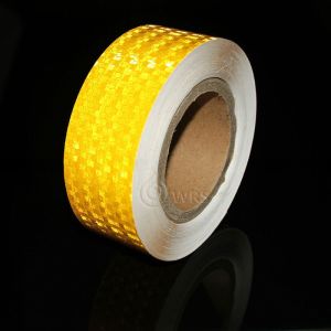 Quality Reflective Sticker For Light 2'' x 50m Fluorescent Tape Yellow Durable for 1-3 for sale