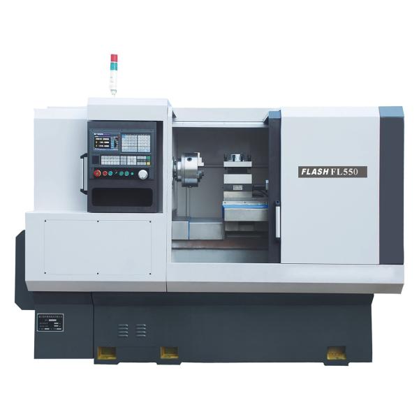 Quality FL550 Flat Bed CNC Turning Metal Lathe Manual Chuck Pneumatic Collet for sale