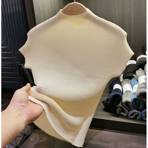 Quality Women's Summer New Classic Versatile Stretch Comfortable Pullover Peplum Top Solid Color Stand Collar Short Sleeve T-shirt for sale