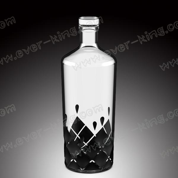 Quality Empty Square Glass Fancy Rum Bottles 1000ml For Liquor for sale