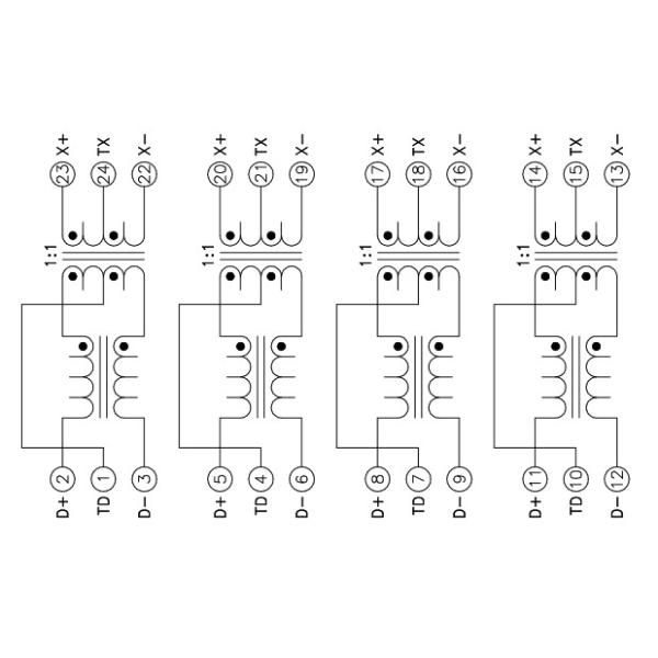 Quality Gigabit Lan Magnetic POE Transformer with 1.15A Current Ability , 749022016 for sale