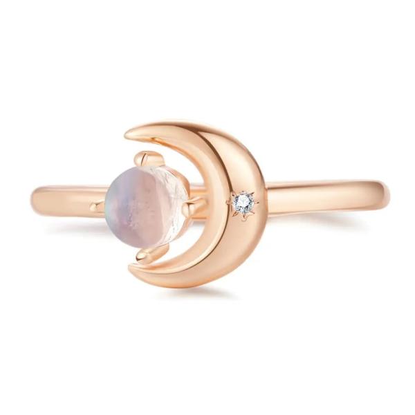 Quality 925 Sterling Silver Natural Blue Moonstone Ring Moonstone Jewelry Design for sale