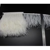 Quality Party Decoration Ostrich Feather Fringe Trimming with Satin Ribbon Tape 13-15cm for sale