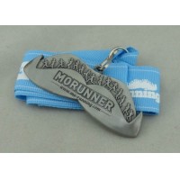 Quality MORUNNER Ribbon Medals , 3D Zinc Alloy Die Cast With Antique Nickel Plating for sale