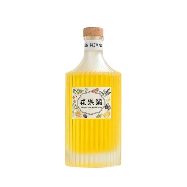 Quality Decal Surface Handling 500ml Frosted Clear Glass Bottle for Alcohol and Juice for sale