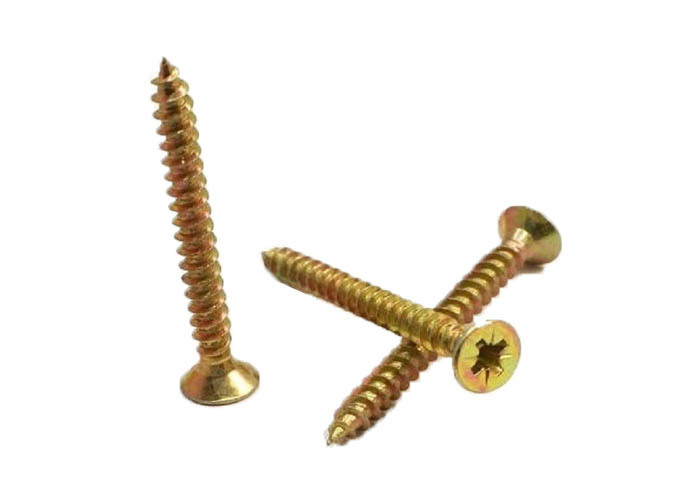 Quality Yellow Zinc Plating Self Tapping Metal Screws , CSK Self Tapping Screw for sale