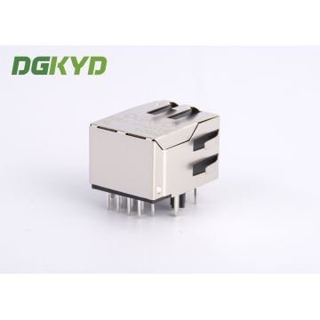 Quality PCB Network RJ45 Modular Jack With Filter , LED Tab Down Side Entry HR911103A for sale