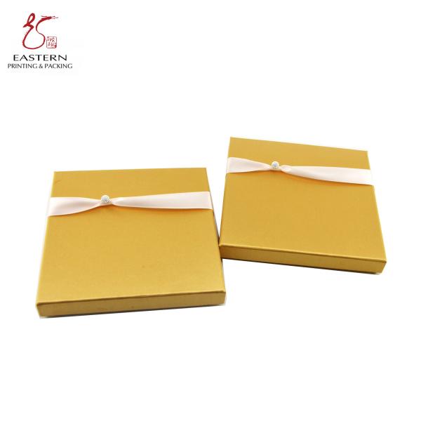 Quality custom wedding gift SGS Cardboard Craft Boxes With Silk Ribbon for sale