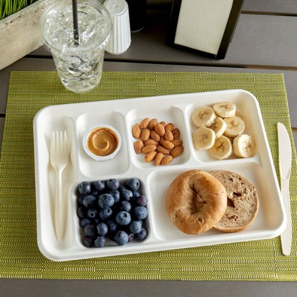 Quality Harmless Compostable Party Tableware Sugarcane Bagasse Disposable Christmas Tray for sale