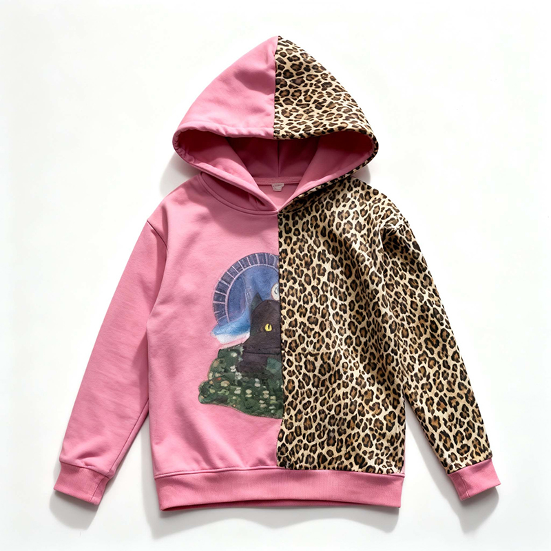 black cat graphic hoodie