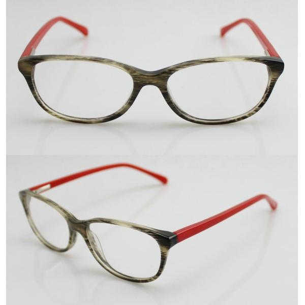 Quality Flexible Red & Black Cool Acetate Womens Eyeglass Frames for Reading for sale