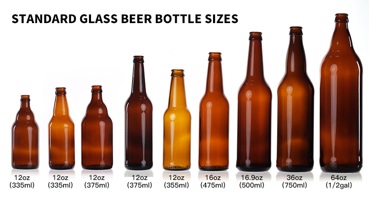 Cheap Price 250ml 330ml 500ml Clear Beer Brown Bottle with Metal Lid