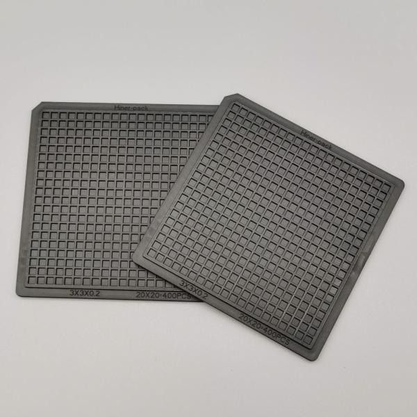 Quality ROHS Black Stable Flatness PC 2-inch and 4-inch Waffle Pack Chip Trays For for sale