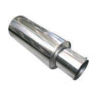 Quality Reducing Noise 4 Inch Stainless Muffler Mirror Polished Auto Exhaust Silencer for sale