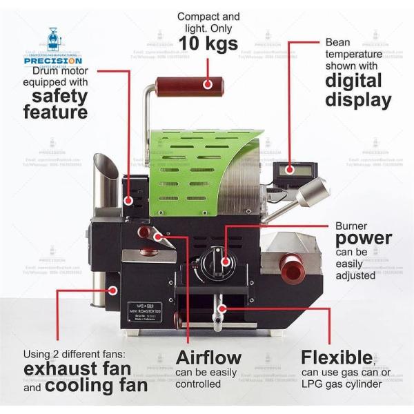 Quality White Black Small Business Coffee Roaster Machine 70g Capacity for sale