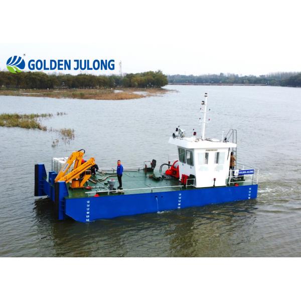 Quality JULONG JLWB400 Work Boat With Hydraulic Deck Crane For Dredger for sale