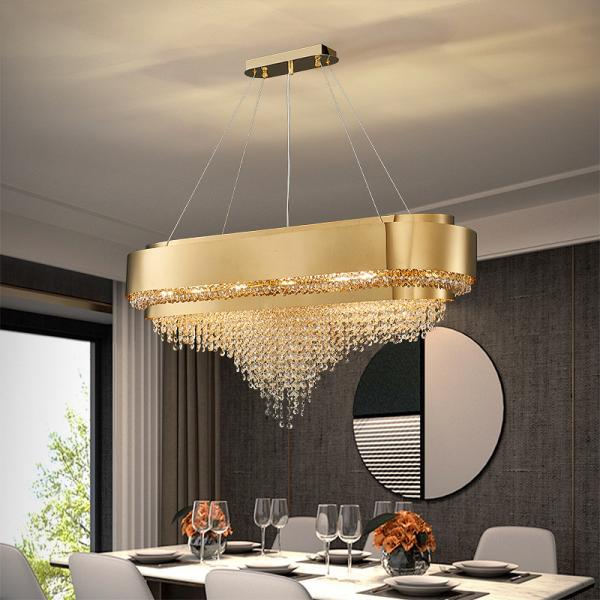 Quality Shopping Mall Titanium Gold Plated Crystal Chandeliers Electroplating E14 Light for sale